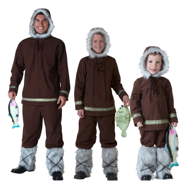 Halloween Children's Day Costume Alaska Eskimos Adult/Child Role ...