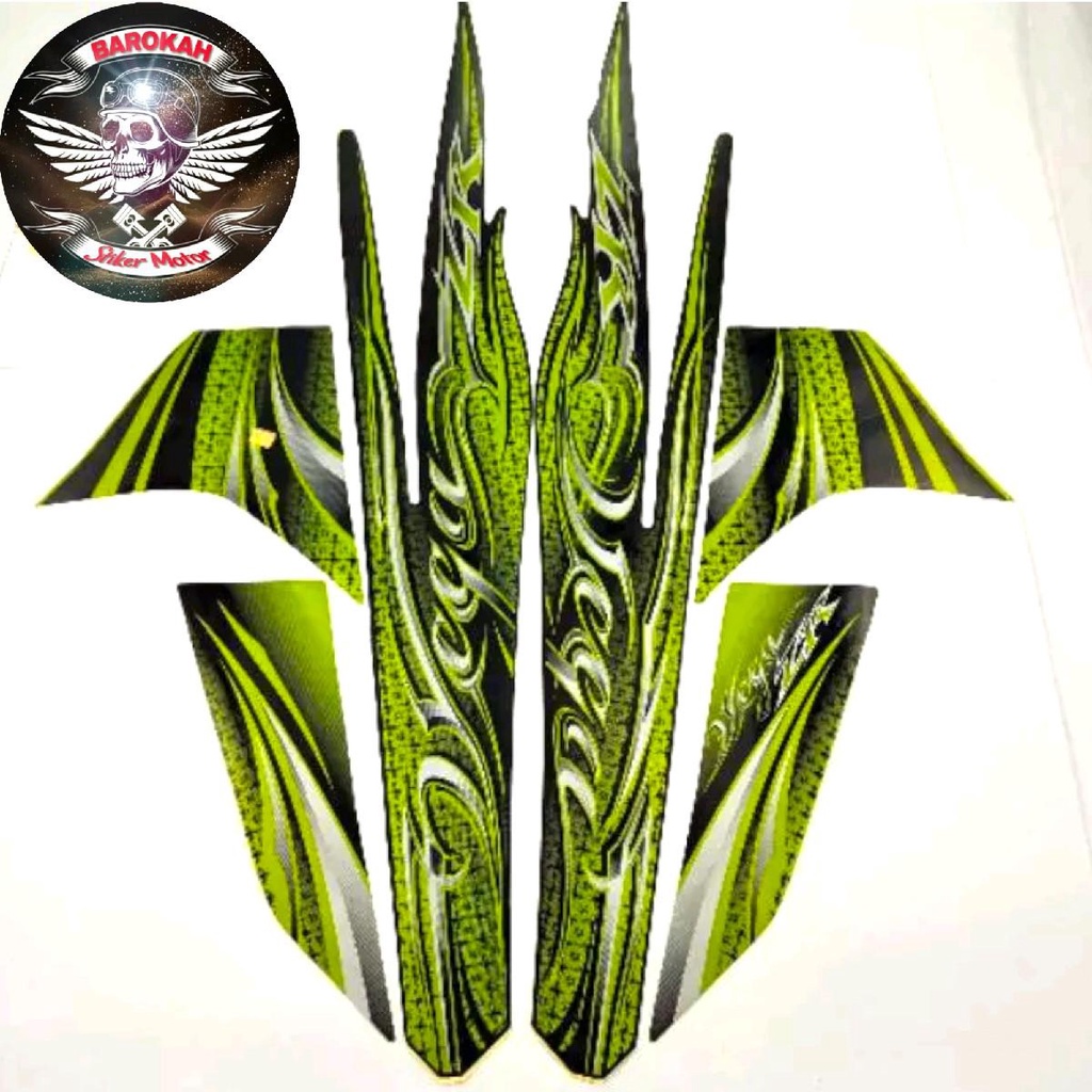 HIJAU HITAM Ajs Striping polet Sticker for Yamaha Vega zr 2011 black ...