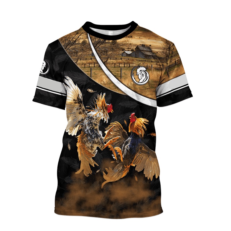 Unisex Rooster GraphicMens T-Shirts for Men Clothing Summer 3D Printed ...