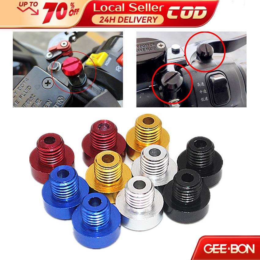 GEEBON 2pcs Motorcycle CNC Screw Bolt Universal Clockwise Screw Mirror ...