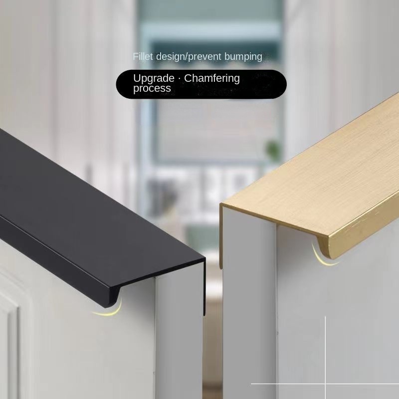 Right Angle Invisible Handle Cabinet Door Black Handle Modern ...