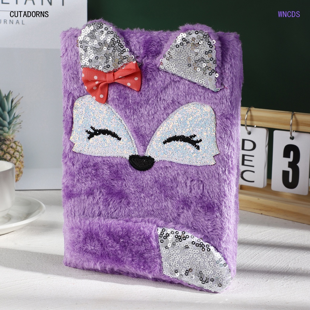 WNCDS A5 Plush Girl Student Cute Fox Diary High-Looking Girl Bow Notebook | Shopee Philippines