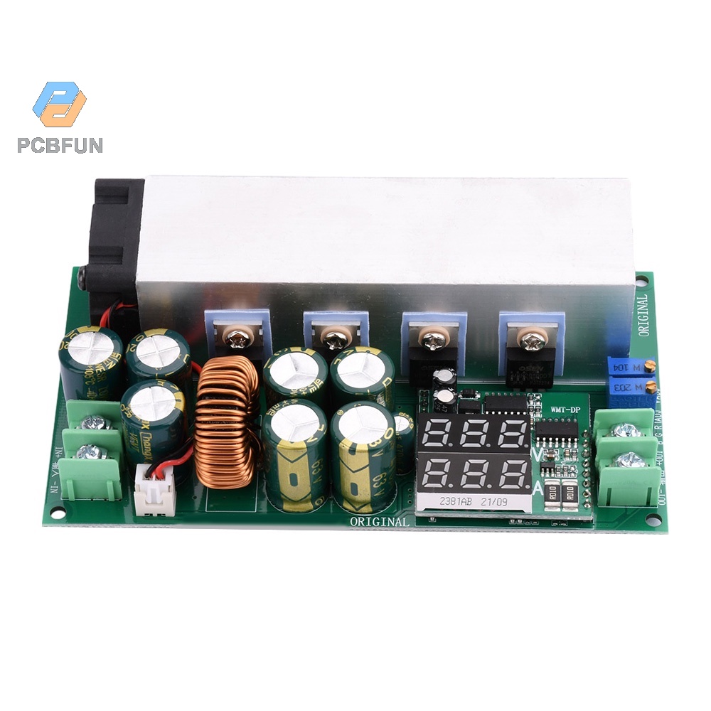 Pcbfun Dc12-80v 20a Digital Adjustable Step Down Buck Voltage Regulator ...