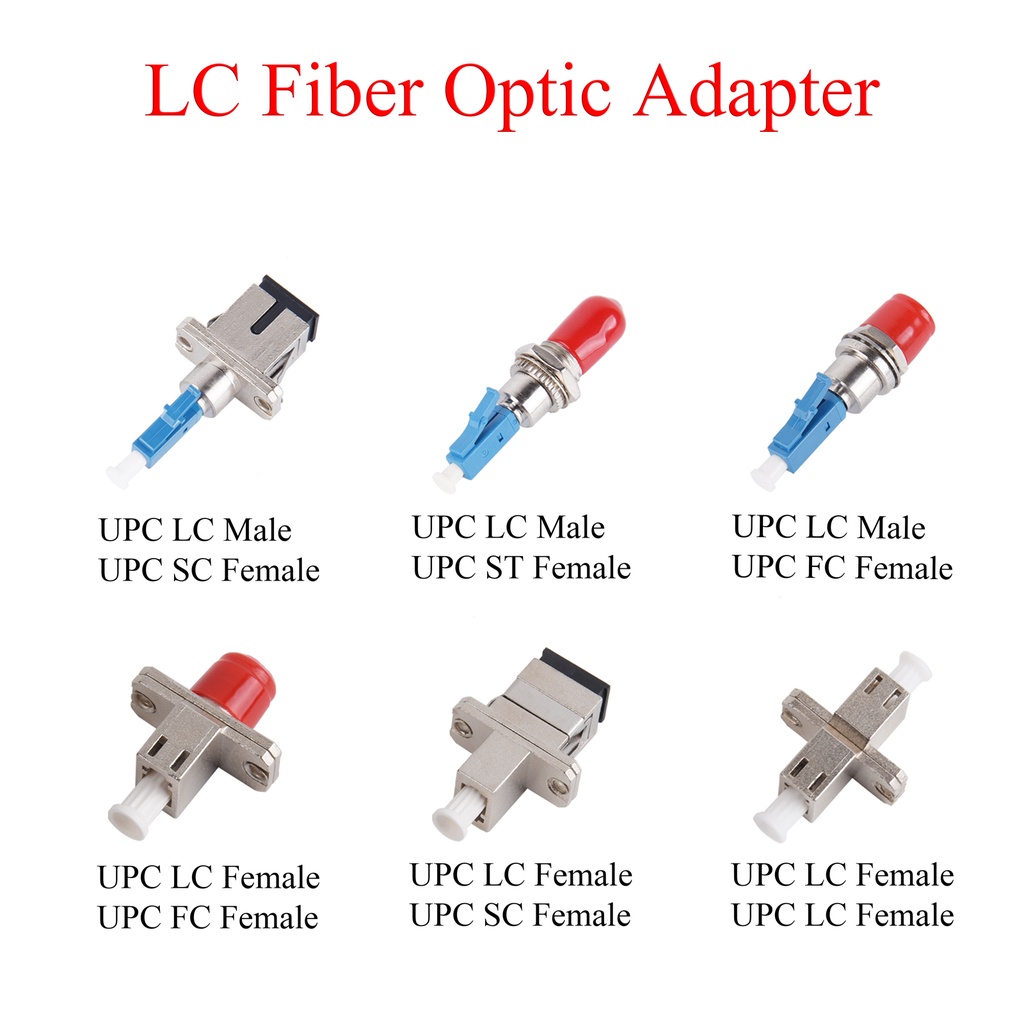 5Pcs Fiber Optic Converter UPC LC Male/Female to UPC FC/LC/SC/ST Female Adapter Single-mode ...