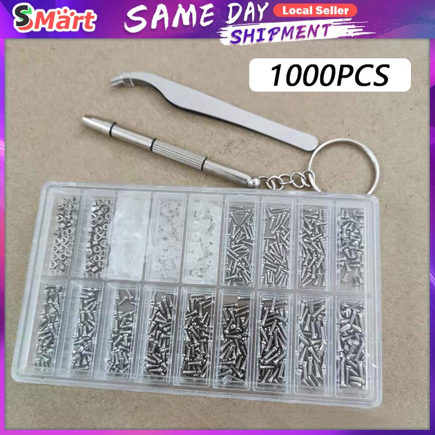 【In Stock】1000Pcs Stainless Steel Micro Eyeglasses Watch Repair Screw ...