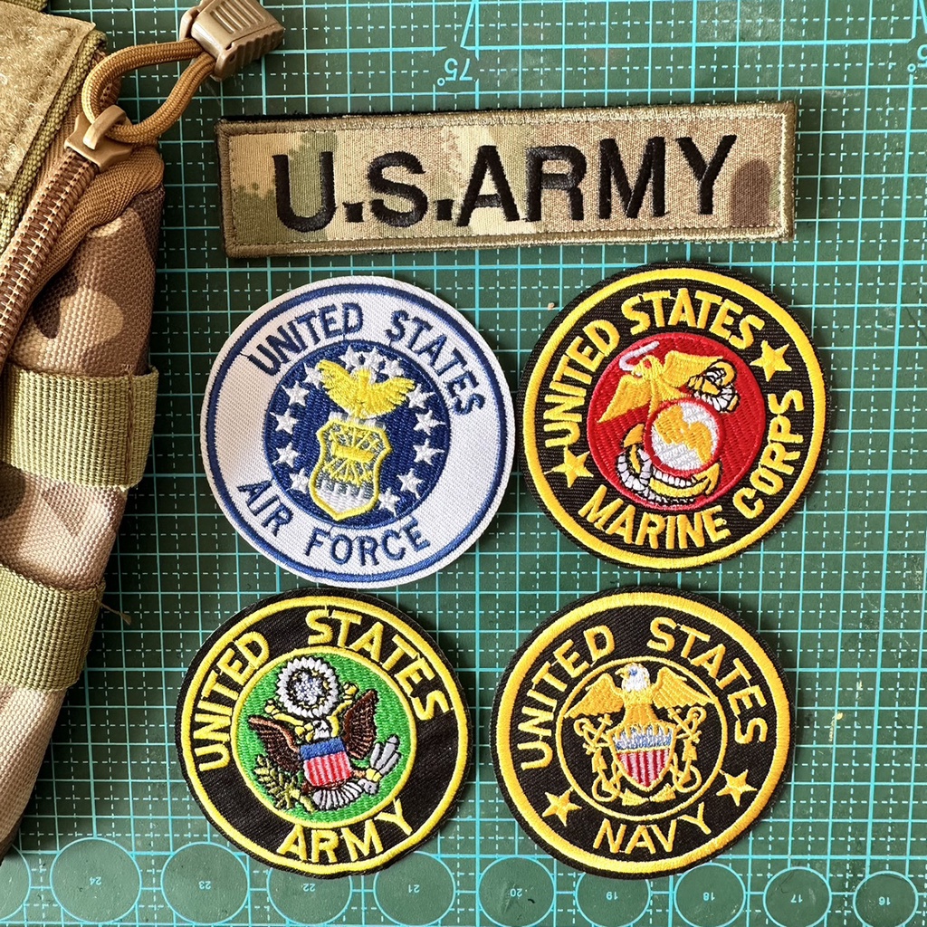 【Customized 】 US ARMY Marine Corps Air Force 3D Velcro Patch /Badges ...