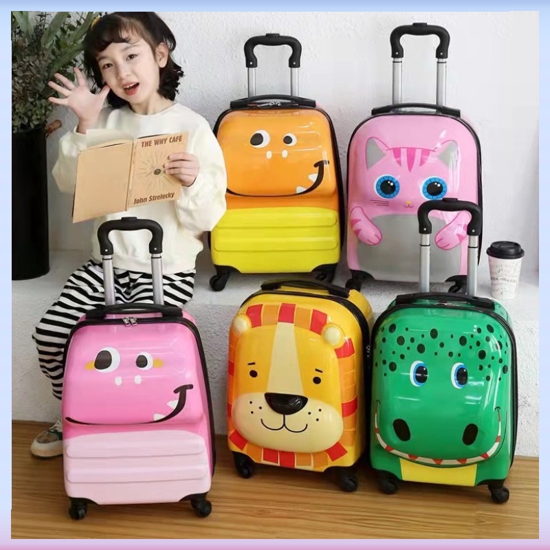 Kids Cartoon Suitcase 18 Inch Girls Travel Hand Luggage Case Animal ...