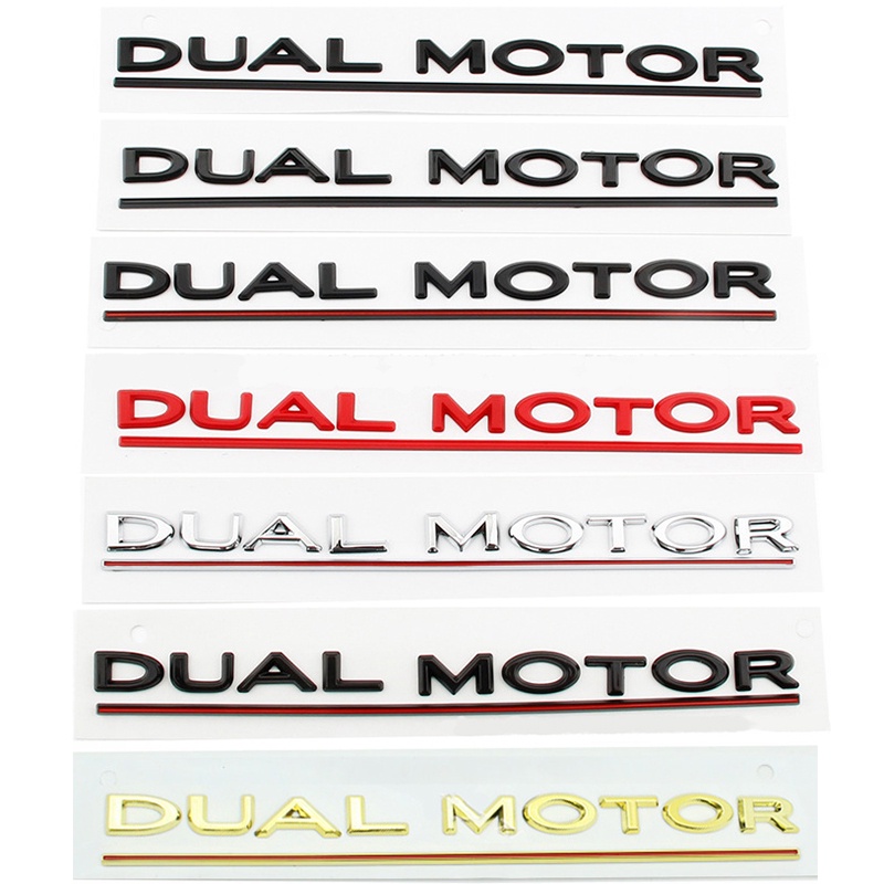 ABS DUAL MOTOR Logo Car Tial Emblem Sticker Letters Rear Trunk Badge ...