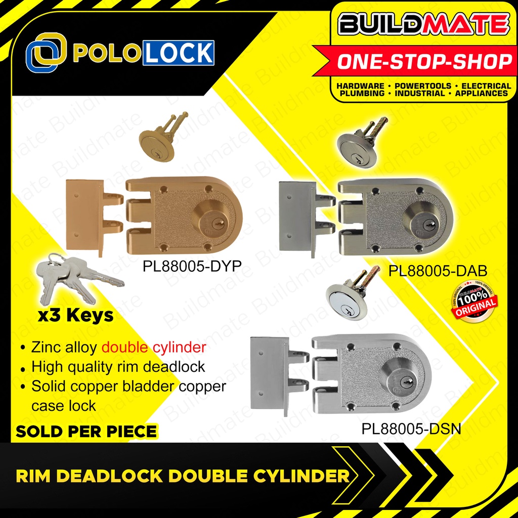BUILDMATE Pololock Rim Deadlock Double Cylinder Safety Door Lock ...