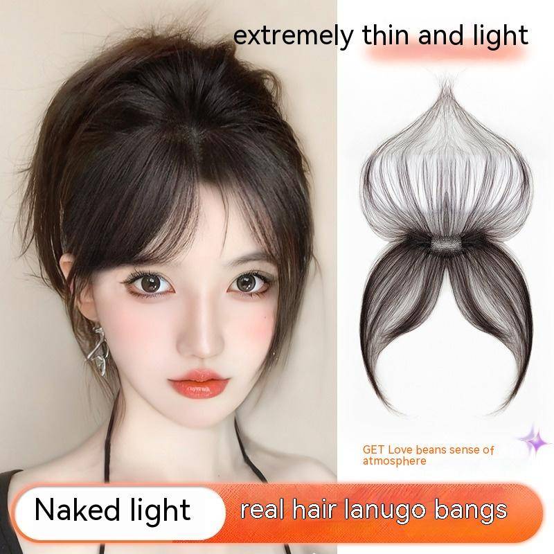 100% Human Hair Piece Splayed Bangs Universal Fetal Hair Liu Hai ...