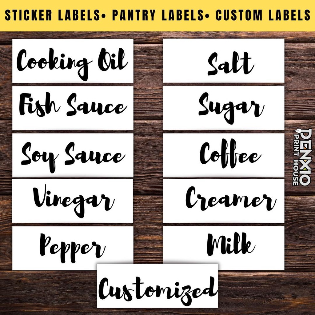 Sticker labels for condiments Pantry Label Decals | Shopee Philippines