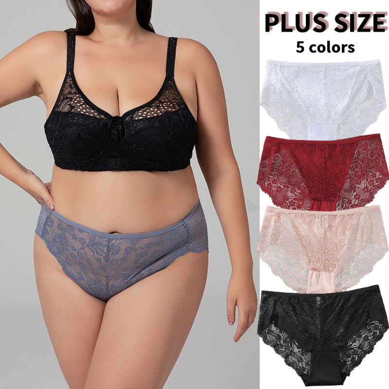 AMVI Panty Plus Size for Women 8 Colors Lace Panties Ladies Underwear Floral Sexy Lingerie Soft ...