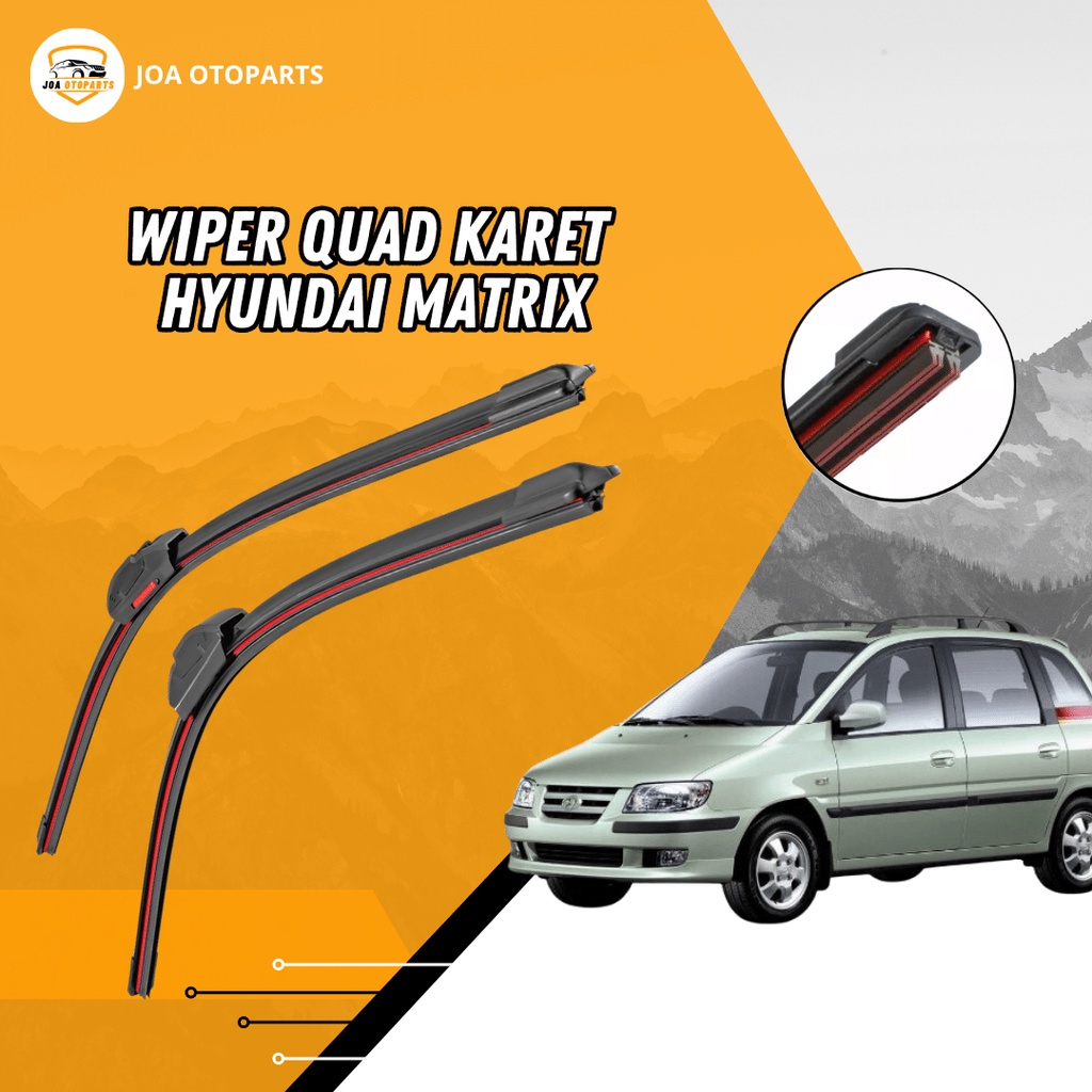 Quad Rubber Wiper 4 Layers Rubber Hyundai Matrix Frameless Quad Blade ...