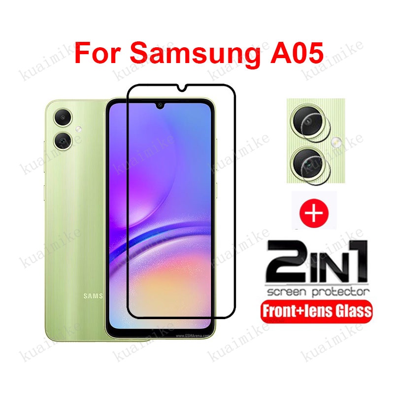 Samsung A05 A05s Tempered Glass 2 in 1 Screen Protector for Samsung A04 A04s A04e A03 A03s A02 ...