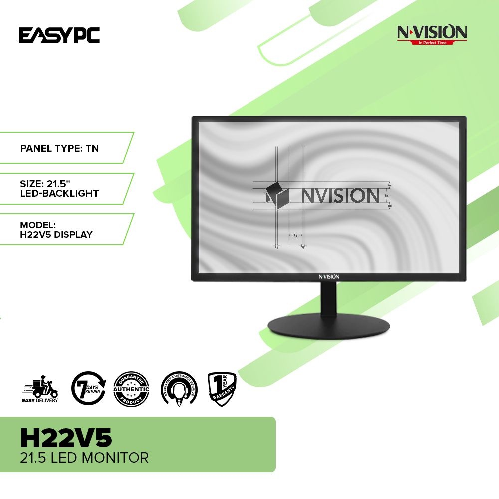 EasyPC| Nvision H22V5/ H22V8 22 inch led Monitor| TN Black | Shopee ...