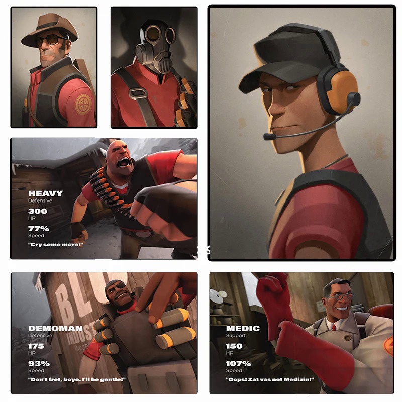 Classic Team Fortress 2 Pyro Face Video Game Canvas Painting Posters ...