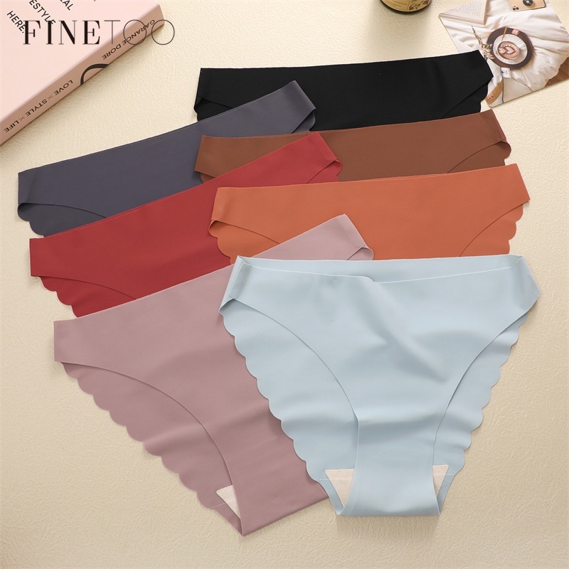 FINETOO Seamless Panty Solid Color Comfortable Underwear For Woman ...