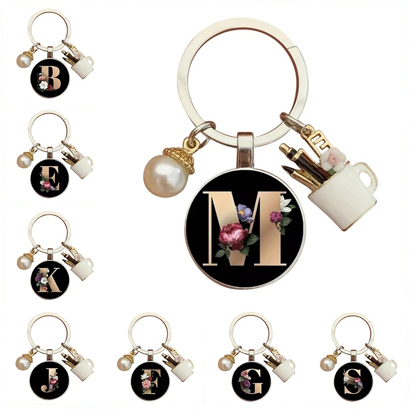 Initial Letter Keychains Car Keychain Key Ring Letter A-Z Keyrings ...