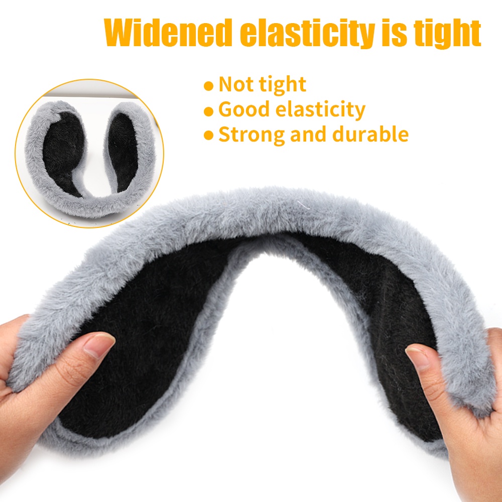 Men Women Winter Ear Muffs Soft Fleece Plush Earmuffs Behind Band Head ...