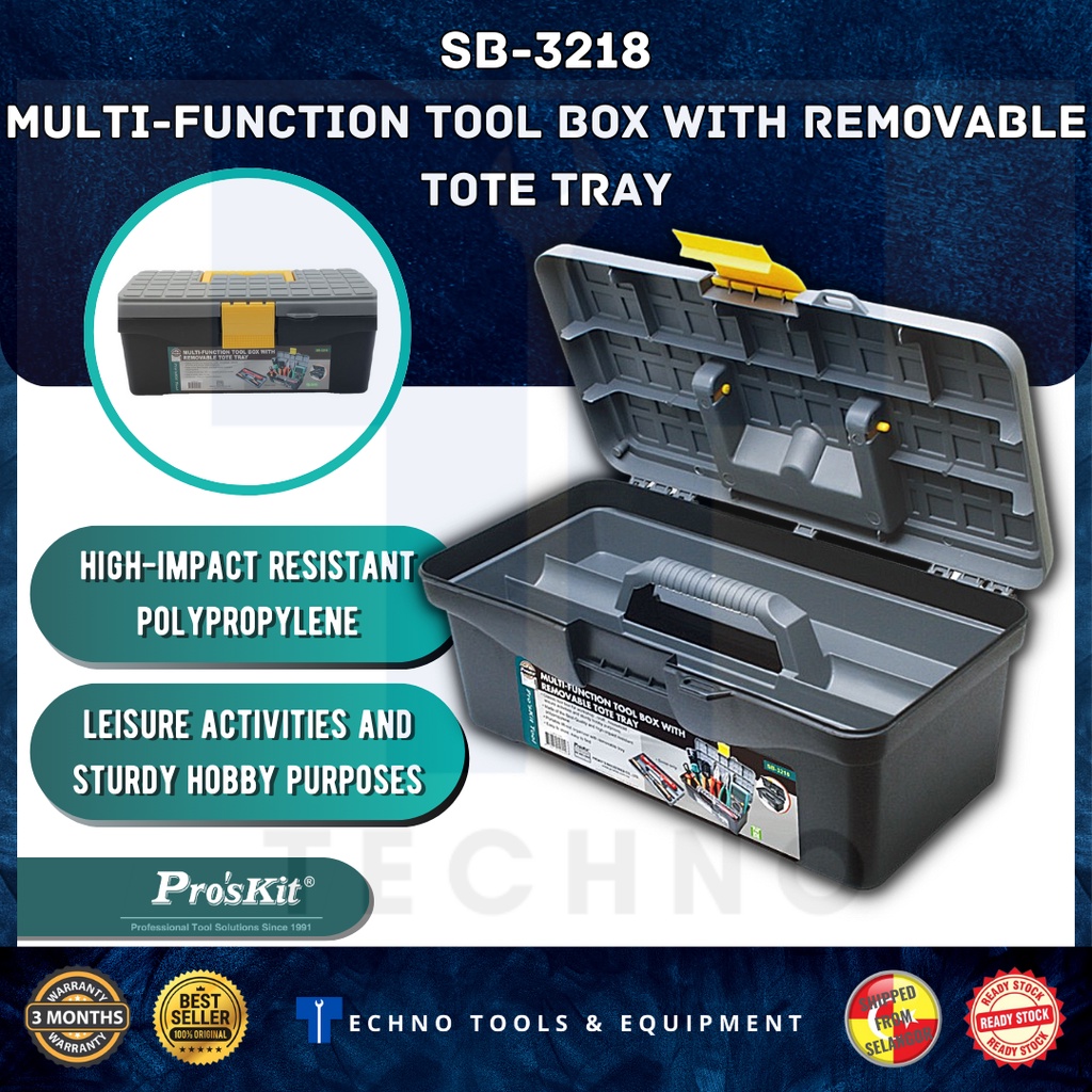Pro'skit SB-3218 Multi-Function Tool Box With Removable Tote Tray | Shopee Philippines