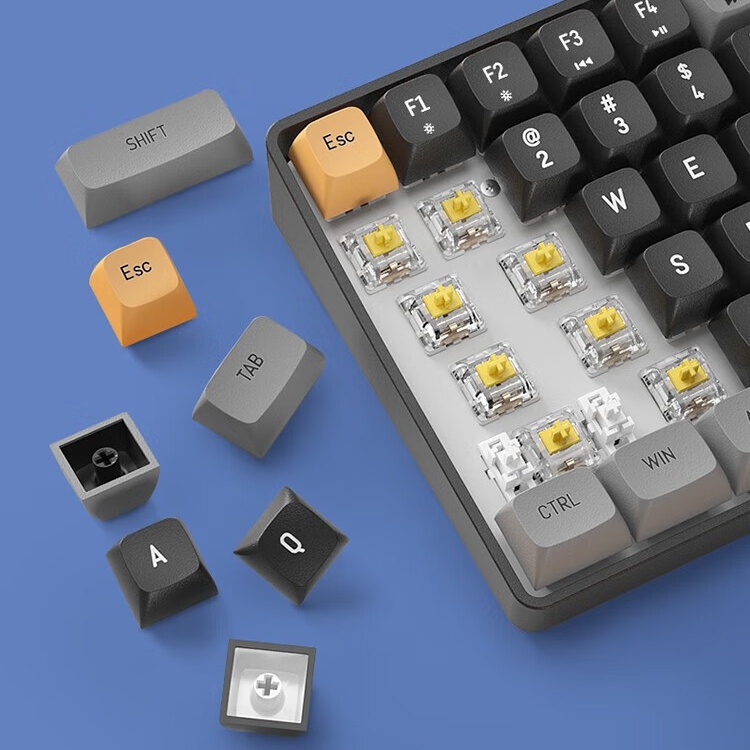 108 Keys CSA Profile Grey Mechanical Keyboard Keycaps Simple Cross-axis ...
