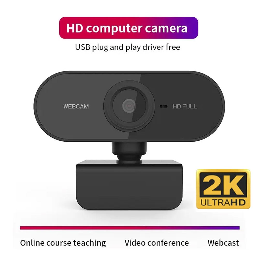 2K HD Mini Webcam with microphone usb interface supports laptop desktop ...