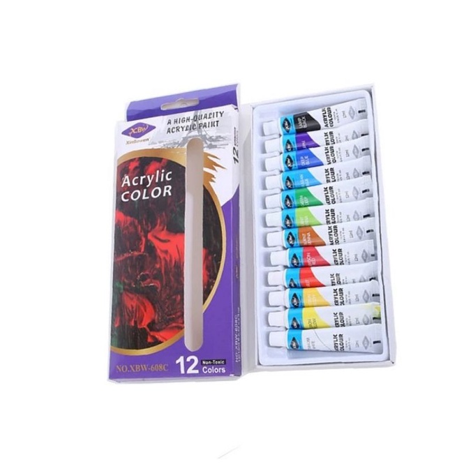 Acrylic Colour Paint 12pcsx12ml | Shopee Philippines