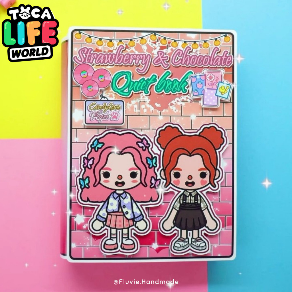 Toca Boca Quite Book Paper Doll | Strawberry vs chocolate House | Book ...
