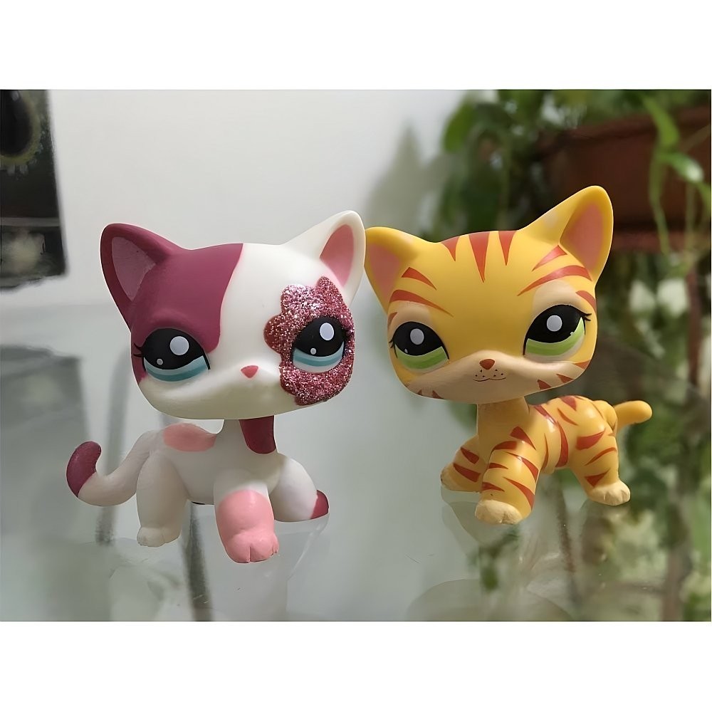 2Pcs/Lot LPS Short Hair Cats Toy Mini-Figure #1451 2249 Littlest Pet ...