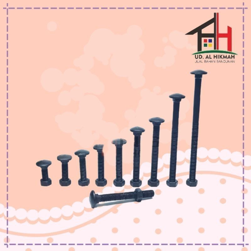 CB M8 Nut Bolts - CARRIER BOLT 5/16 x 3 Inch (Umbrella Bolts 7.5 CM ...