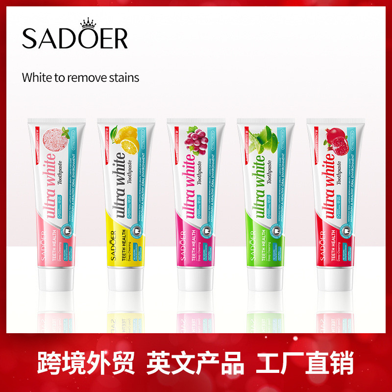 Rose Salt Whitening Toothpaste for Stain Removal SADOER Oral Tooth Gum ...