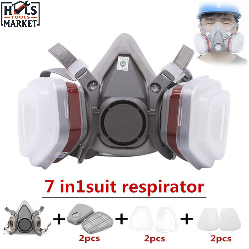 Mask 6200 Gas Mask Half Face Safety Respirator Mask Filter Cotton Dust ...