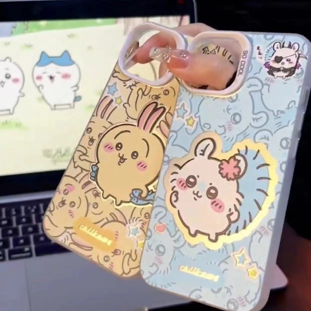 Chiikawa Usagi Momonga Chii Hachi color silver mobile phone case is suitable for iPhone cases ...
