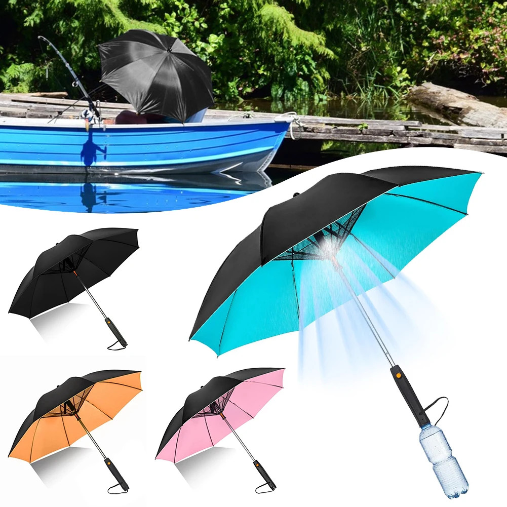 3 in 1 Umbrella with Fan Portable Misting Fan Umbrella With UV ...