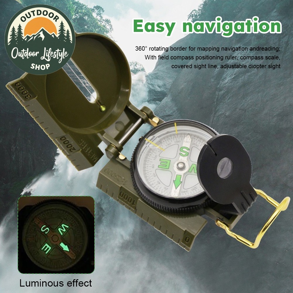 Outdoor Multifunctional Fluorescent Waterproof Compass Camping Hiking ...