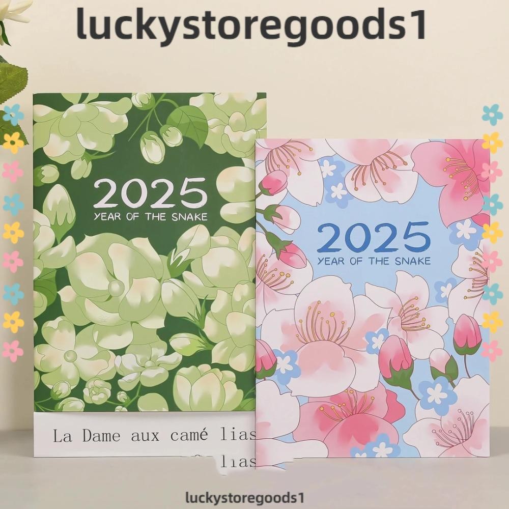 LUCKYSTOREGOODS 2025 Planner Notebook, 365 Days Flower Annual Notebook ...