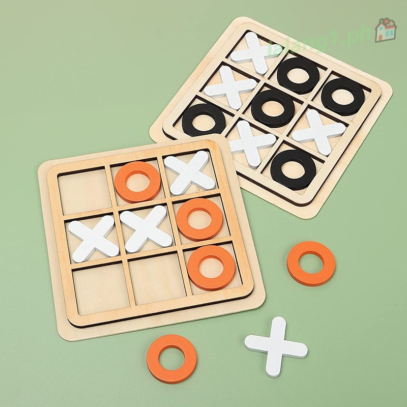 Children Early Education Toy Wooden Tic-Tac-Toe Chess Three Line OX ...