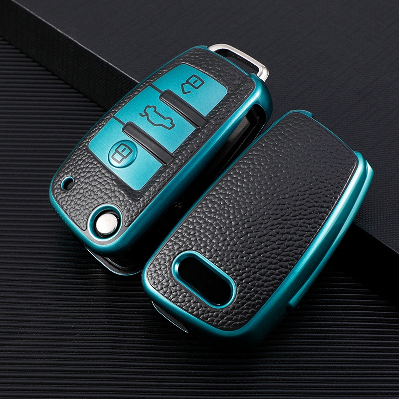 Leather TPU Car Folding Key Cover Case for Audi A3 8L 8P A4 B6 B7 B8 A6 ...