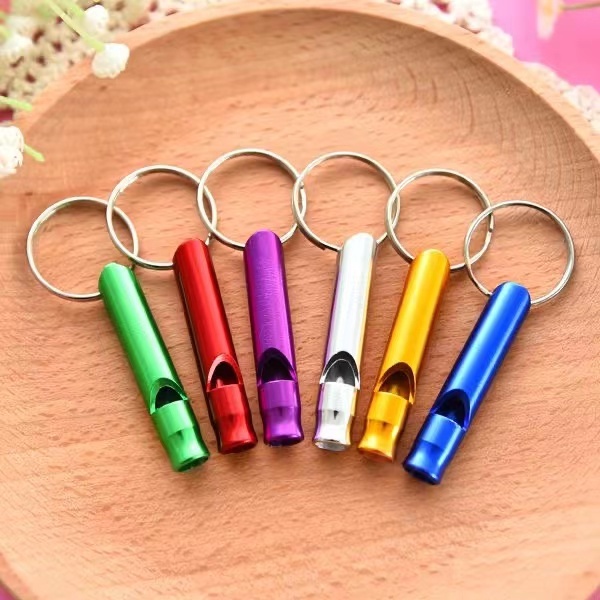 Camping Whistle with Key Ring Aluminum Alloy Emergency Mini Whistle ...