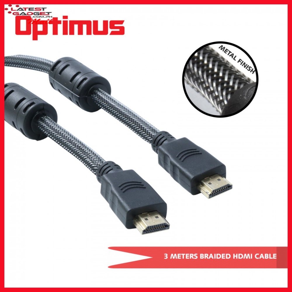 LatestGadget PH Optimus 3 Meters V1.4 Braided HDMI Cable | Shopee ...