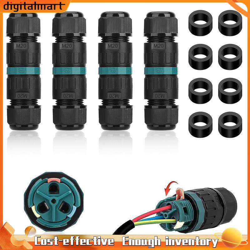 [digitalmart]4 PCS 2 Way 3 Pole Junction Box As Shown Plastic ...