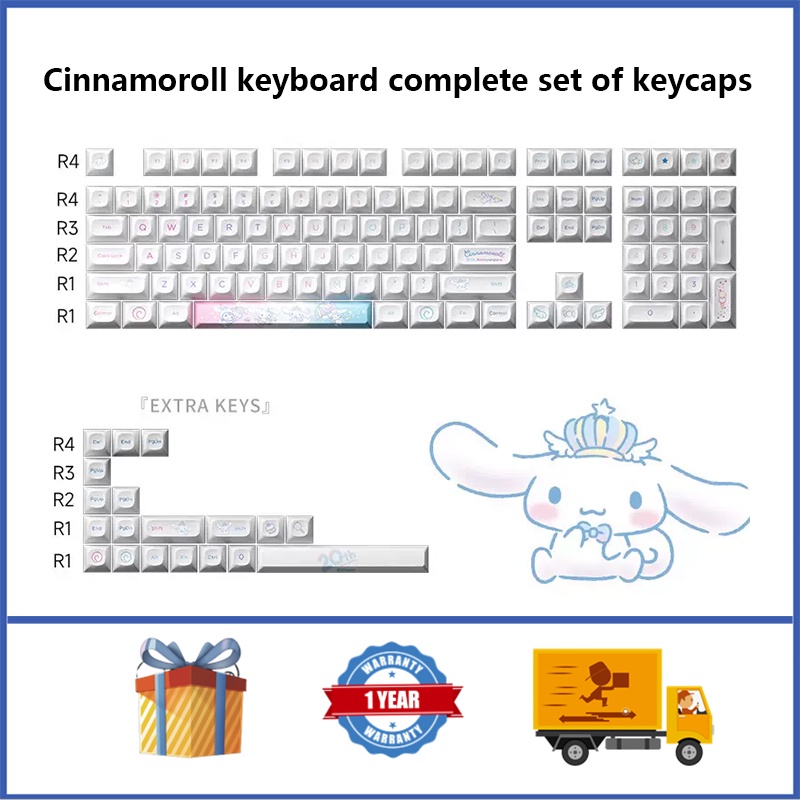 AKKO Cinnamoroll Mechanical Keyboard Full Set of Key Caps Co branded ...