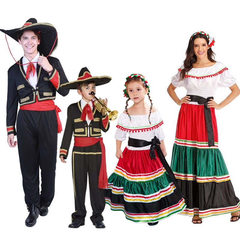 C4/high-end Women's Clothing Halloween Mexican Style Party Clothes Men ...