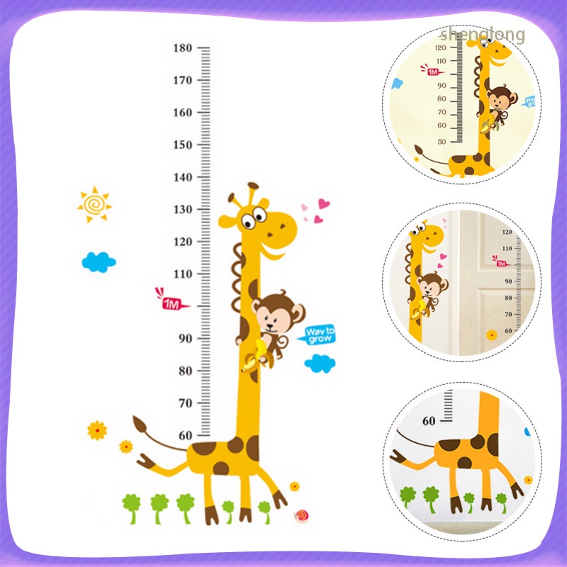 Stickers Kids Height Wall Chart for Removable Room Nursery Ruler ...