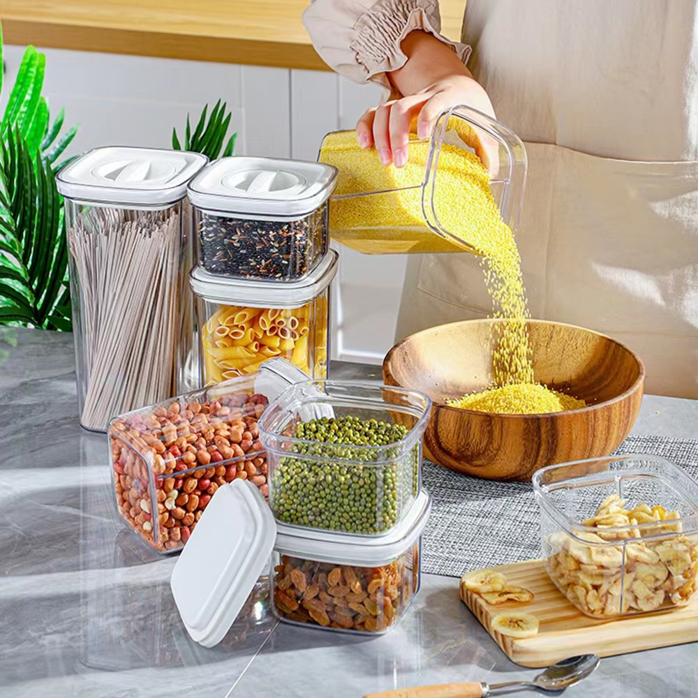 2000ml Kitchen Seal Storage Tank Square Food Preservation Storage Jars ...