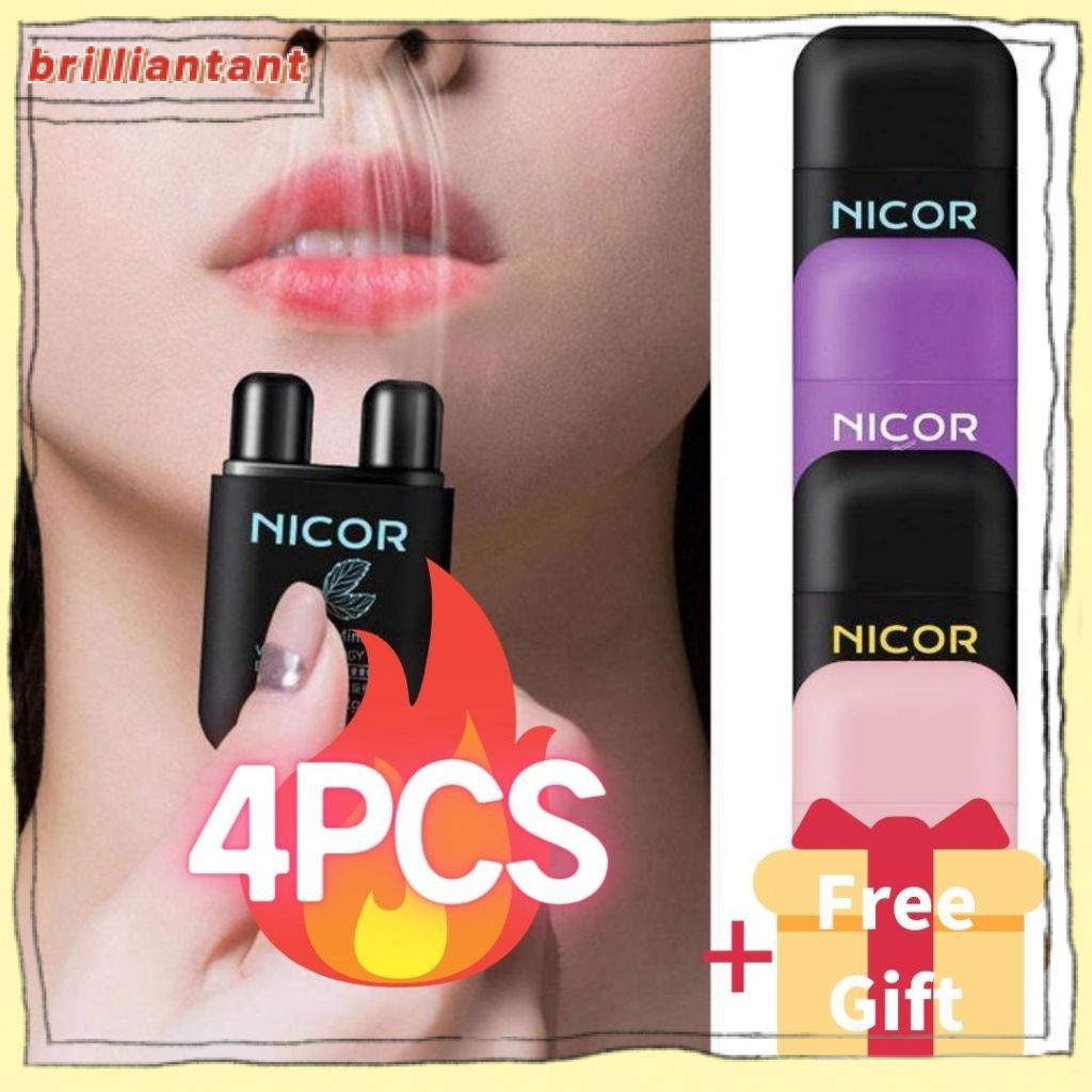 [4PCS+Free Gift]NICOR Herbal Double Hole inhaler refreshing stick ...