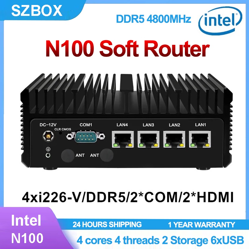 SZBOX 12th Gen Intel N100 Mini PC Firewall Mini PC 2.5G Soft Router ...