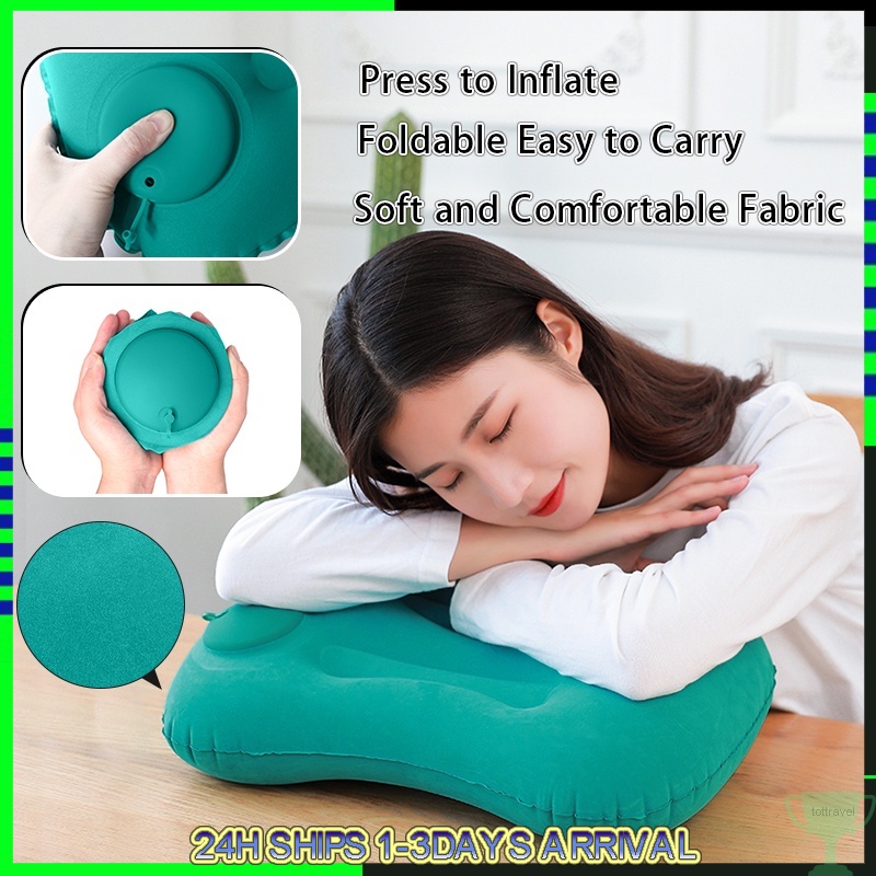 Travel Pillow Press Inflatable square Pillow Multifunction Foldable ...