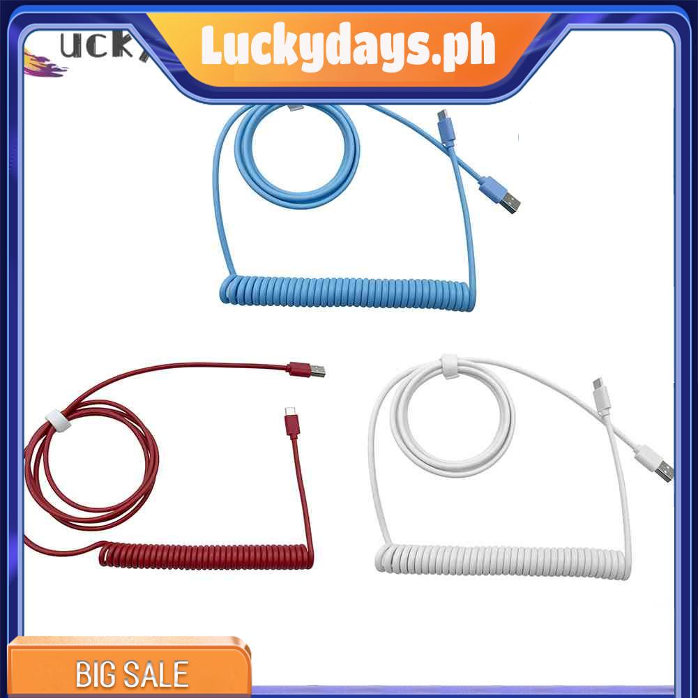 Mechanical Keyboard Data Cable Type-C to USB Coiled Spring Charging ...