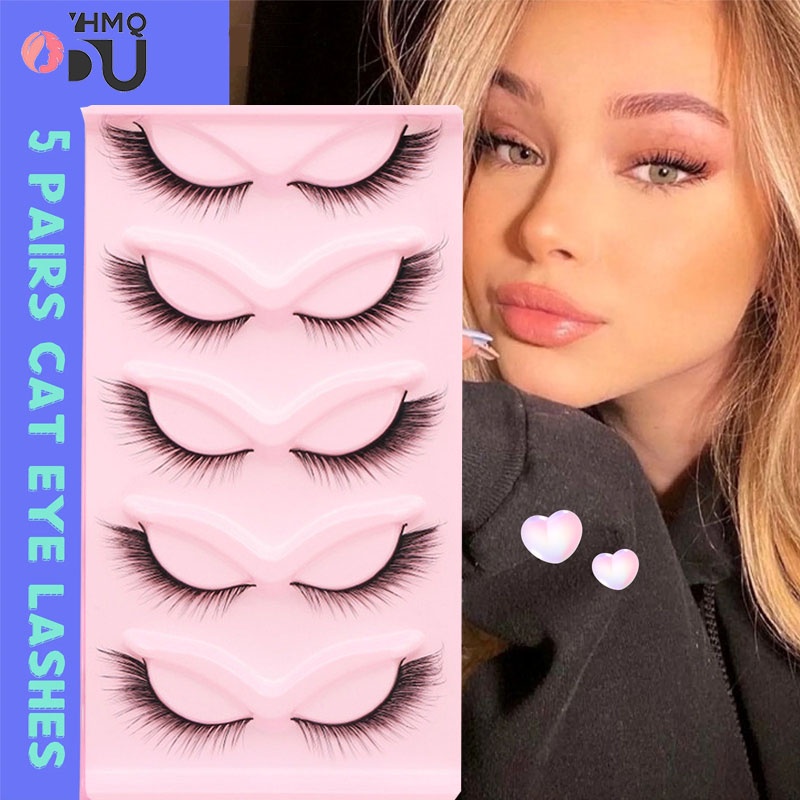 Fake Lashes Fox Eye Natural Look Makeup Extension Handmade Strip Lashes ...